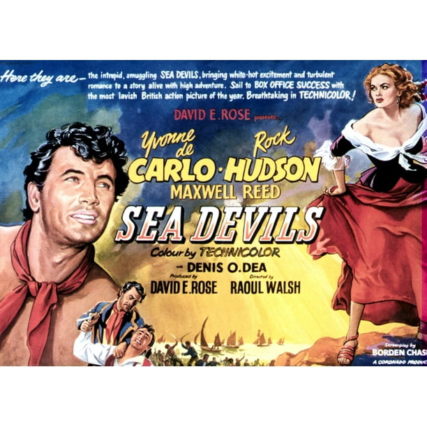 Sea Devils First And Fourth From Left: Rock Hudson Yvonne De Carlo 1953 Movie Poster Masterprint ...