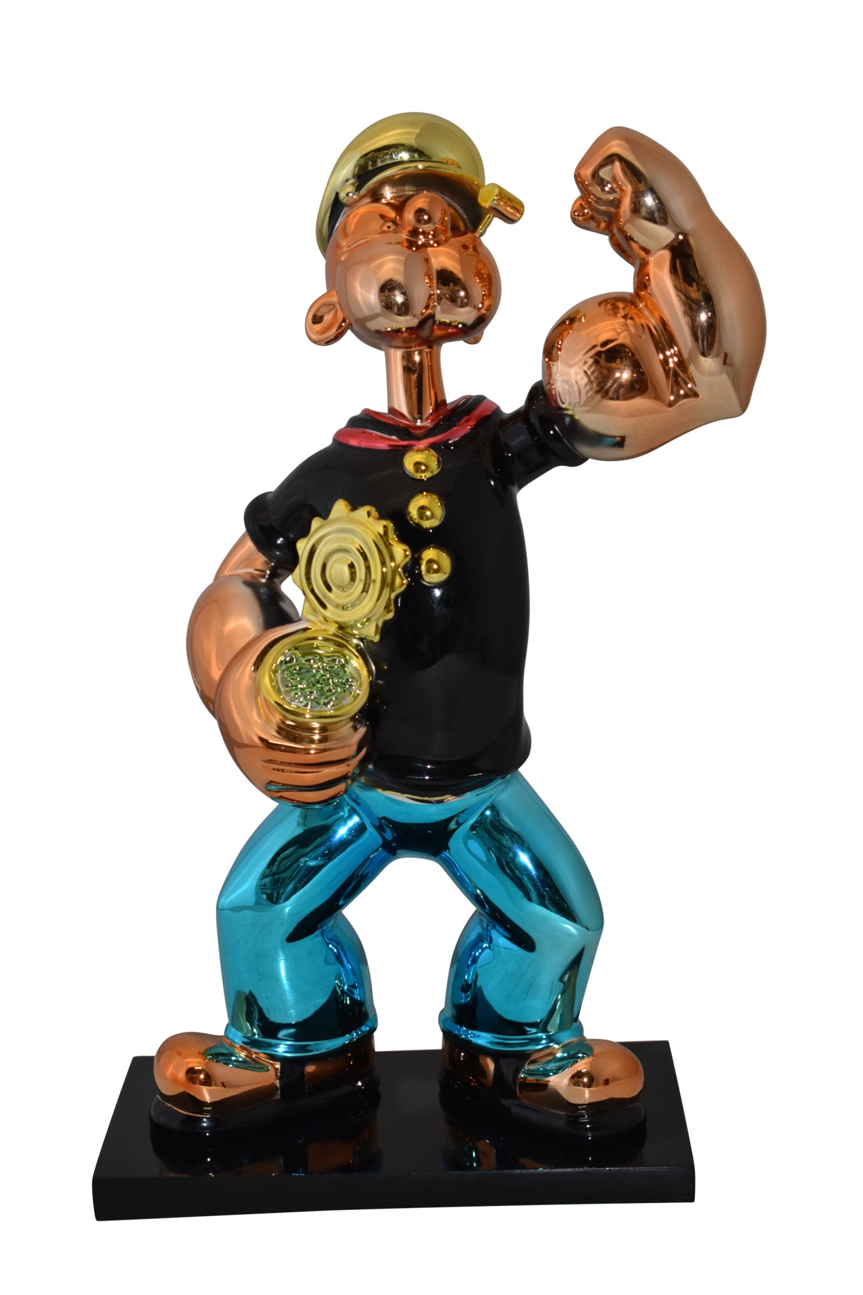 Iconic Black Popeye smaller Resin Statue Size: 11" x 6" x 17"H ...