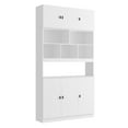 Modern Versatile Storage Cabinet Set, White 6-Door Bookcase Display ...