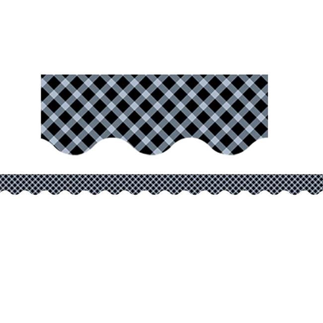 Black Gingham Bulletin Board Border - Walmart.com