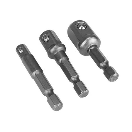 Pack of 3 Drill Bit Extension Bars Impact Driver Socket Adapters 1/4 ...