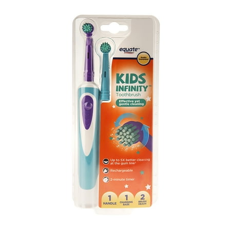 Equate Kids Infinity Electric Toothbrush with 2 Replacement Heads ...