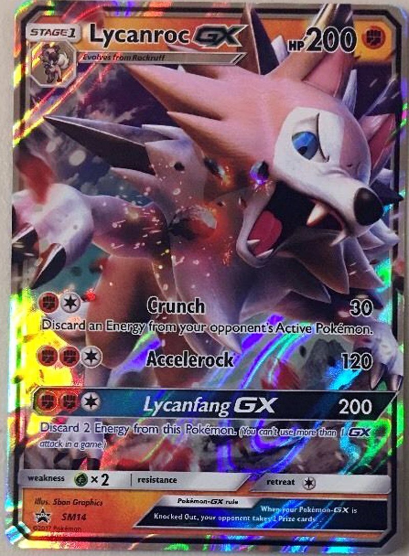 Pokemon Lycanroc GX SM04 Jumbo Promo Holo Rare Lycanroc GX Box Cards A Pokemon Lycanroc GX SM04 Jumbo Promo Holo Rare Lycanroc GX Box Cards A