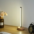 Simple Designs, Wood base Mini Table Lamp, 13.4" H,Black,3-Color ...