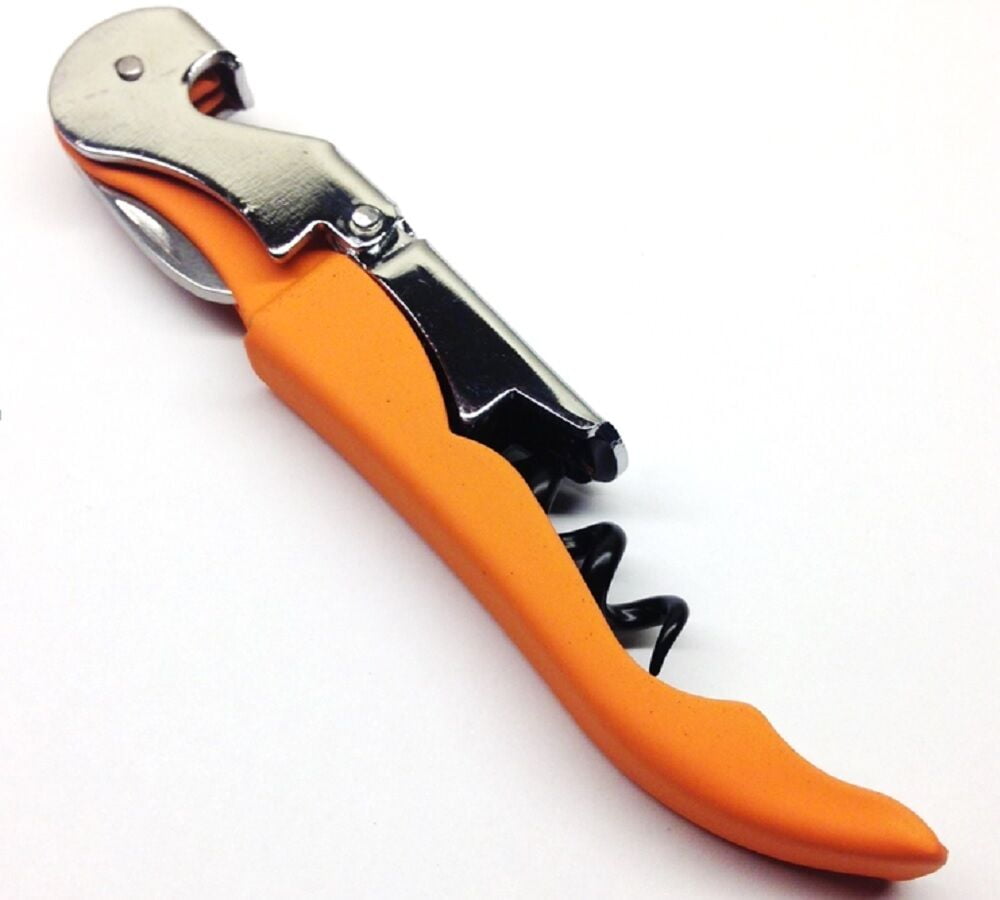 Orange Soft Velvet Touch Waiters Double Hinge Corkscrew Wine Key Bottle ...