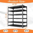 6-Tier Metal Shelving Adjustable Kitchen Storage Shelves 45" W x 82" H ...