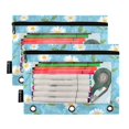2 Pieces Pencil Bag Binder Pouches 3-Ring Page Turning Folder Pencil ...