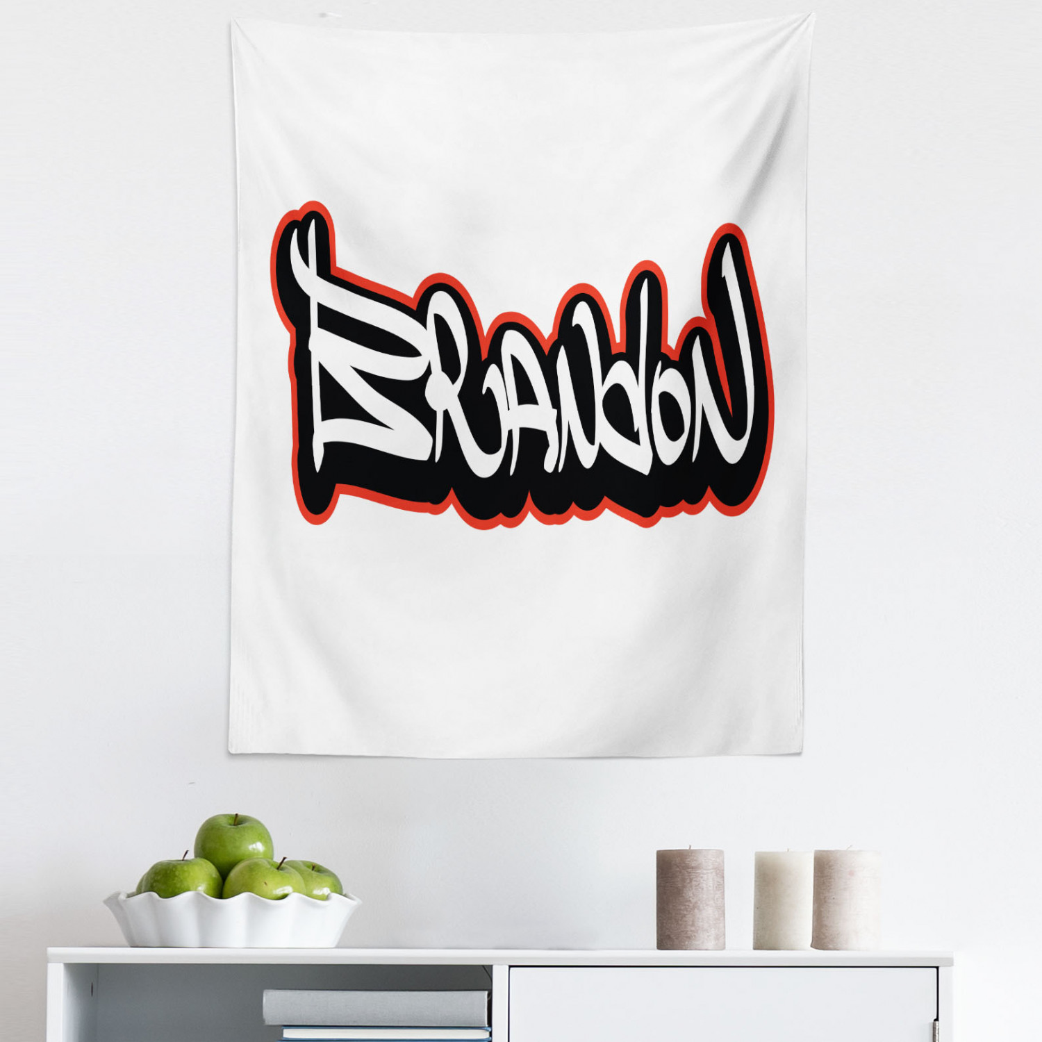 Brandon Tapestry, Urban Street Culture Hip-hop Theme Lettering ...