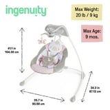 Ingenuity InLighten Baby Swing, Easy-Fold Frame, Swivel Infant Seat ...