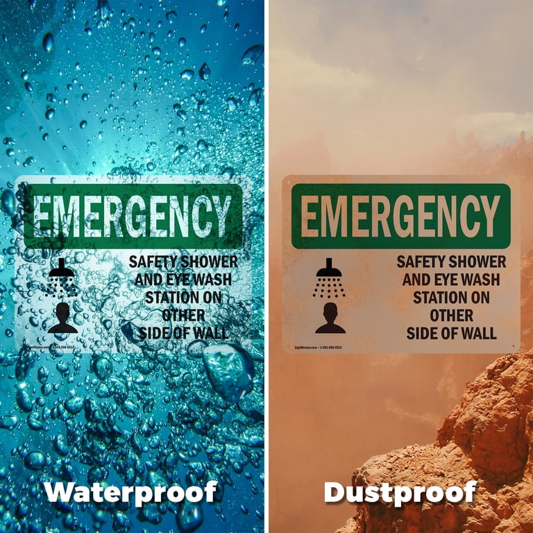 Osha Safety Shower And Eye Wash Station Sign With Symbol