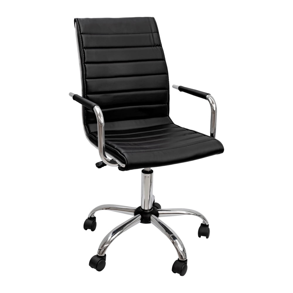 Silla Secretarial Giratoria Onof Sillon de Oficina Base Cromada Negro ...