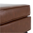 Brown PU Leather Ottoman with Storage, Solid Wood Legs and Casters for ...