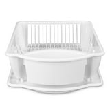 Sterilite Large Dish Drain Rack Kitchen Set, 2 Piece Sink Drainer Kit ...
