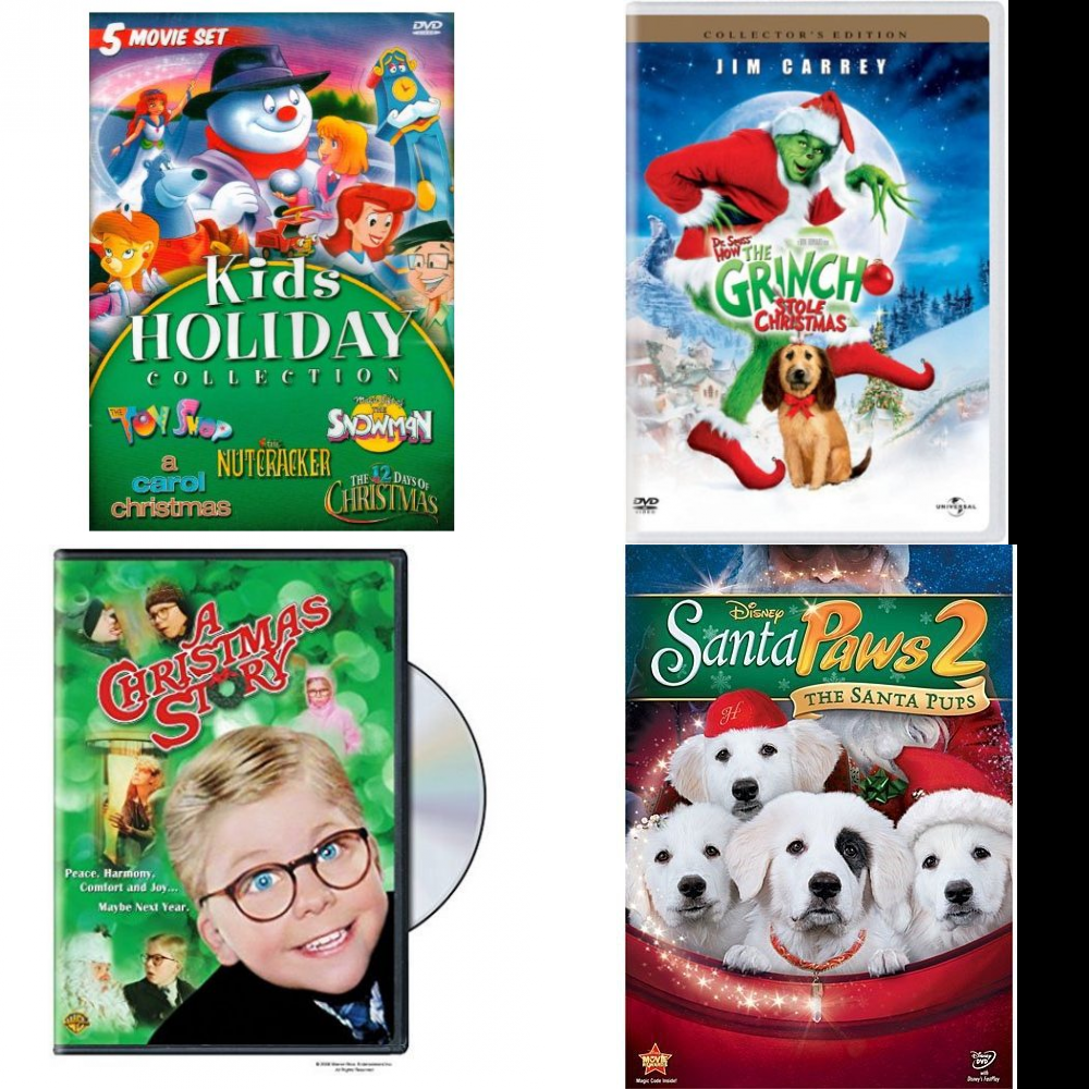 Christmas Holiday Movies DVD 4 Pack Assorted Bundle: Kids Holiday ...