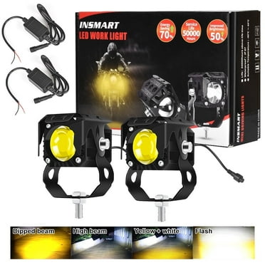 2" 8D LED Work Light 6000K White 3500K Yellow Driving/Fog Light for Car Truck Off Road ...