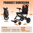 20LBS Lightweight Foldable Transport Wheelchair for Adults - Carbon ...