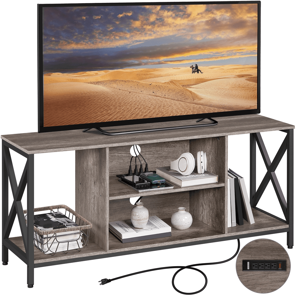 Topeakmart 55-Inch Wide TV Stand TV Console Table with 4-AC Power ...