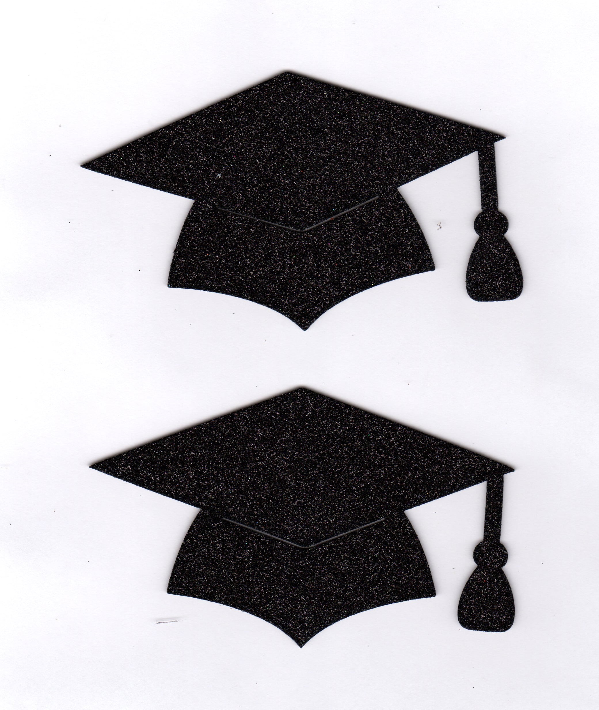 Sparkling black foam 8 x 5 Black graduation Cap Cutout embellishment 10 ...
