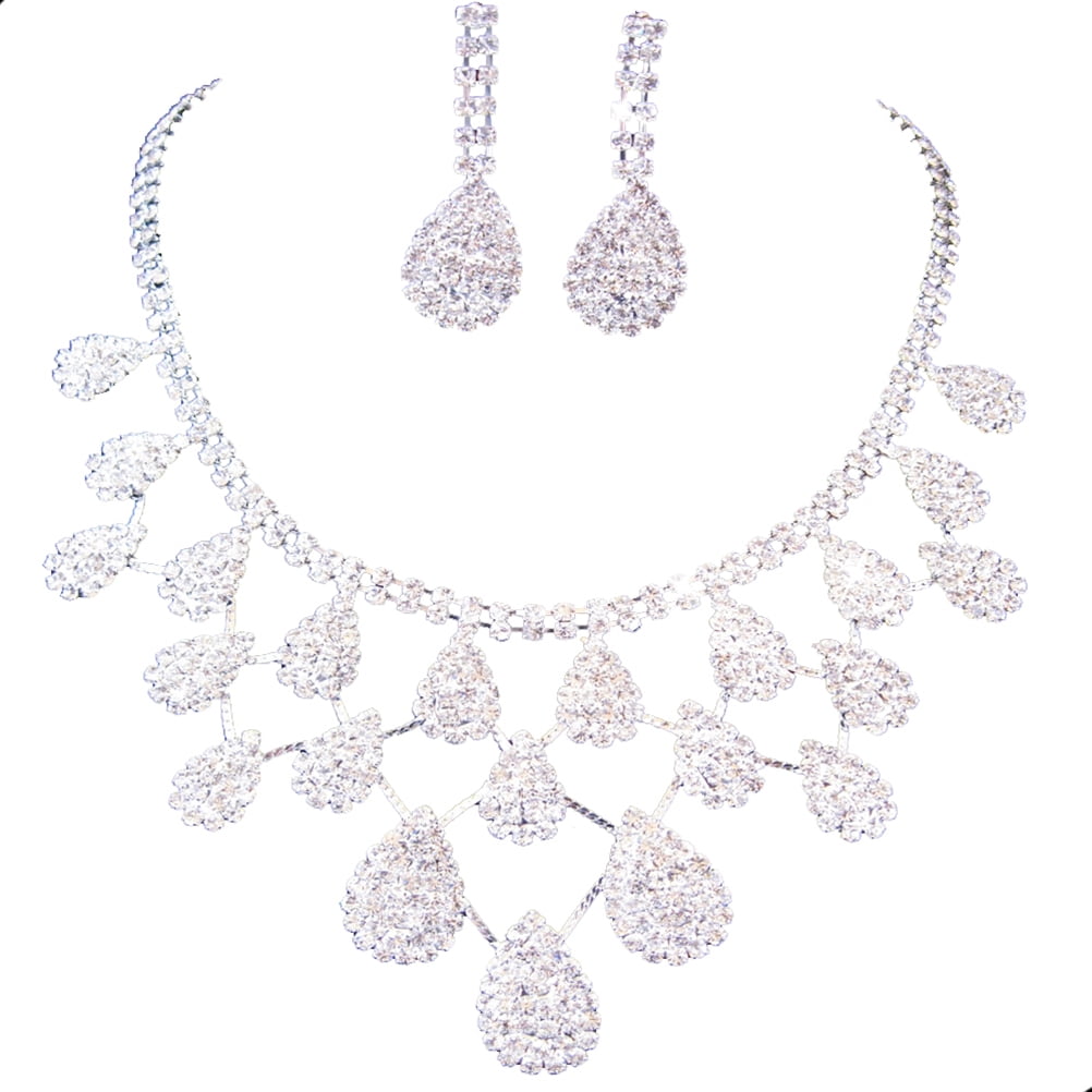 Click here for Hydreachca Bride Rhinestone Jewelry Necklace Set E... prices