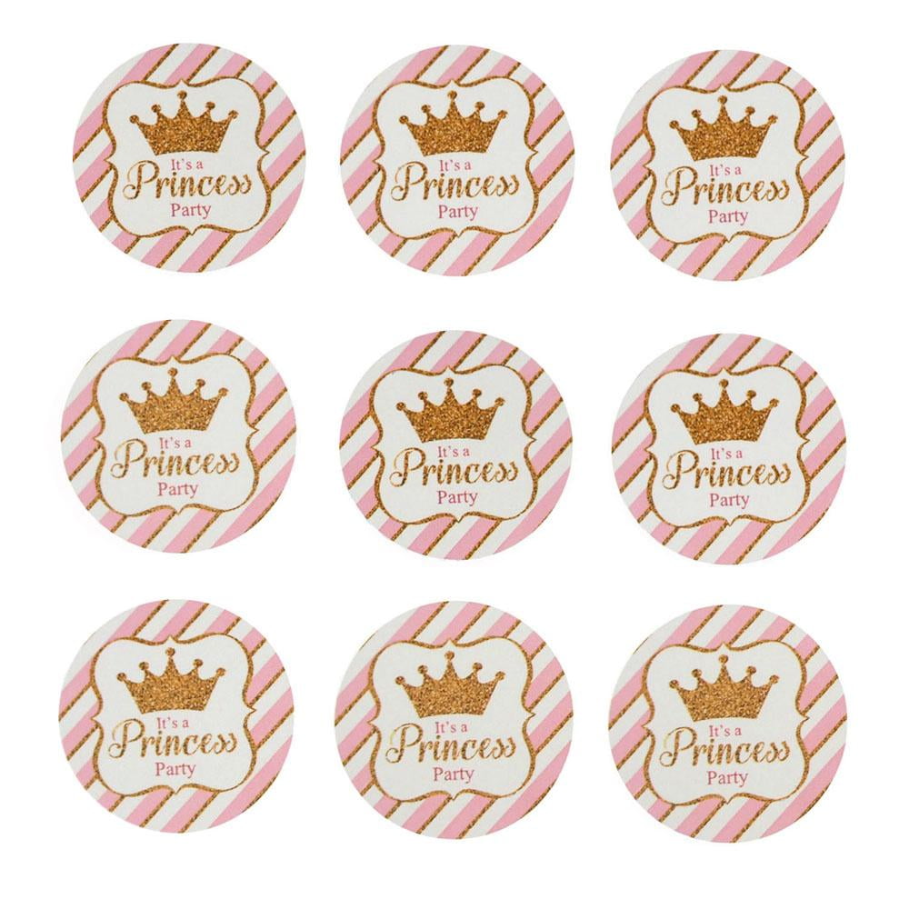 Glitter Royal Crown Seal Paper Stickers, Light Pink, 1-Inch, 24-Count ...