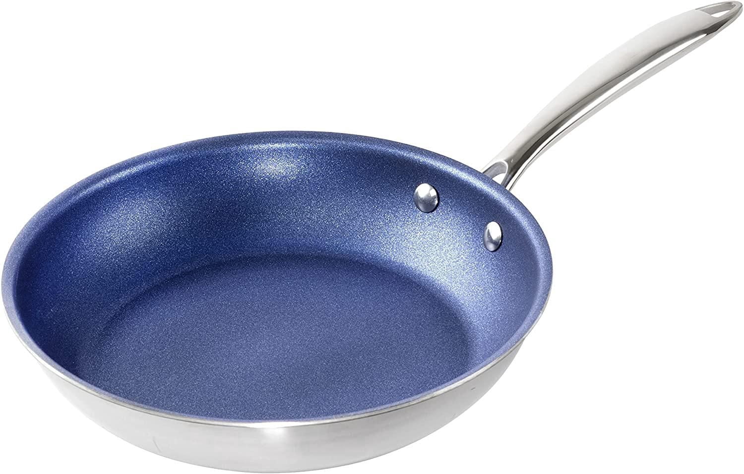 Granitestone Stainless Steel Blue 12 Inch Tri-Ply Nonstick Induction ...
