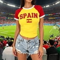 WAYUTE Women's Spain Soccer Tshirts Crew Neck Short Sleeve Slim Fit ...