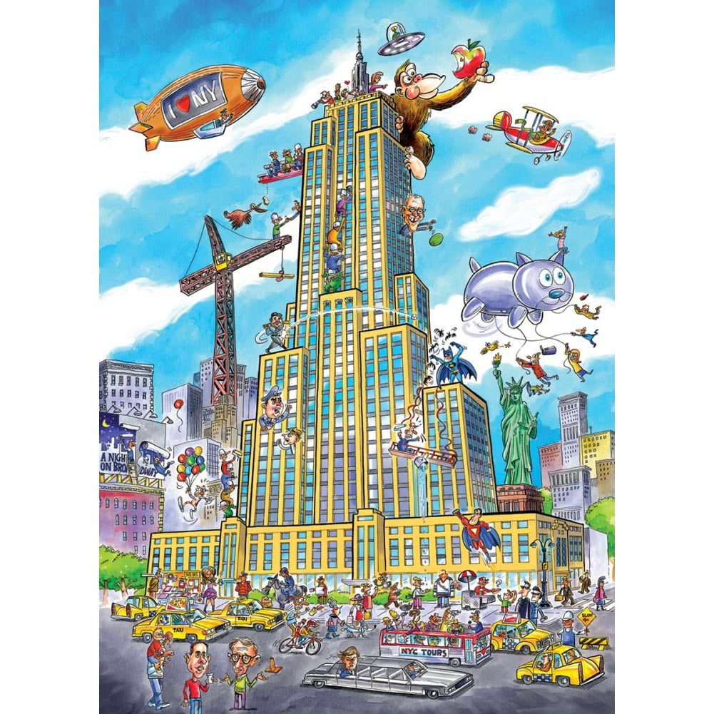DoodleTown Empire State Building 1000 Piece Puzzle, New York City by Go ...