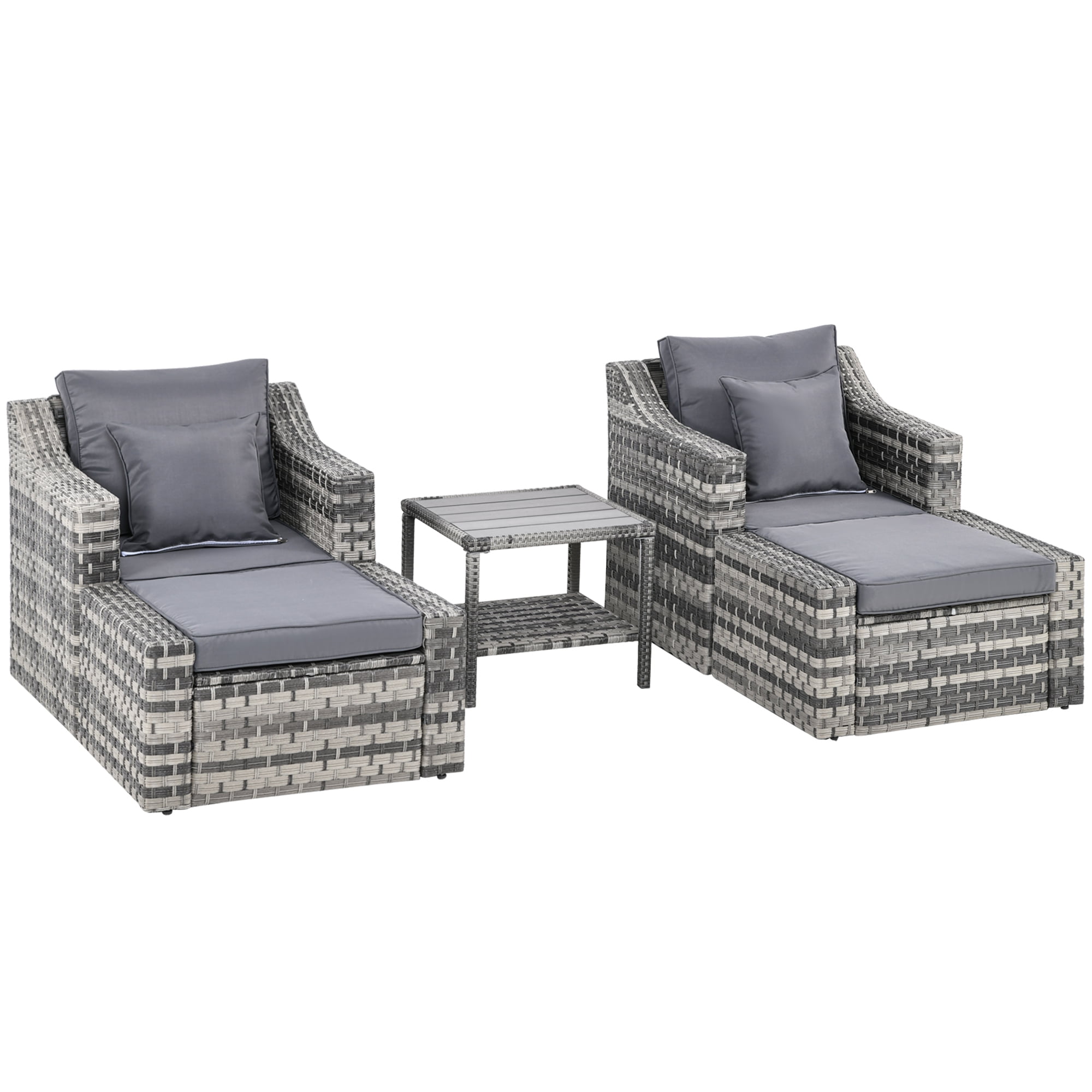Click here for Outsunny 5-Piece Patio Furniture Set Rattan Wicker... prices