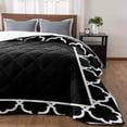Black Quilted Comforters Cooling Blanket King Size, Geometric Morocco ...