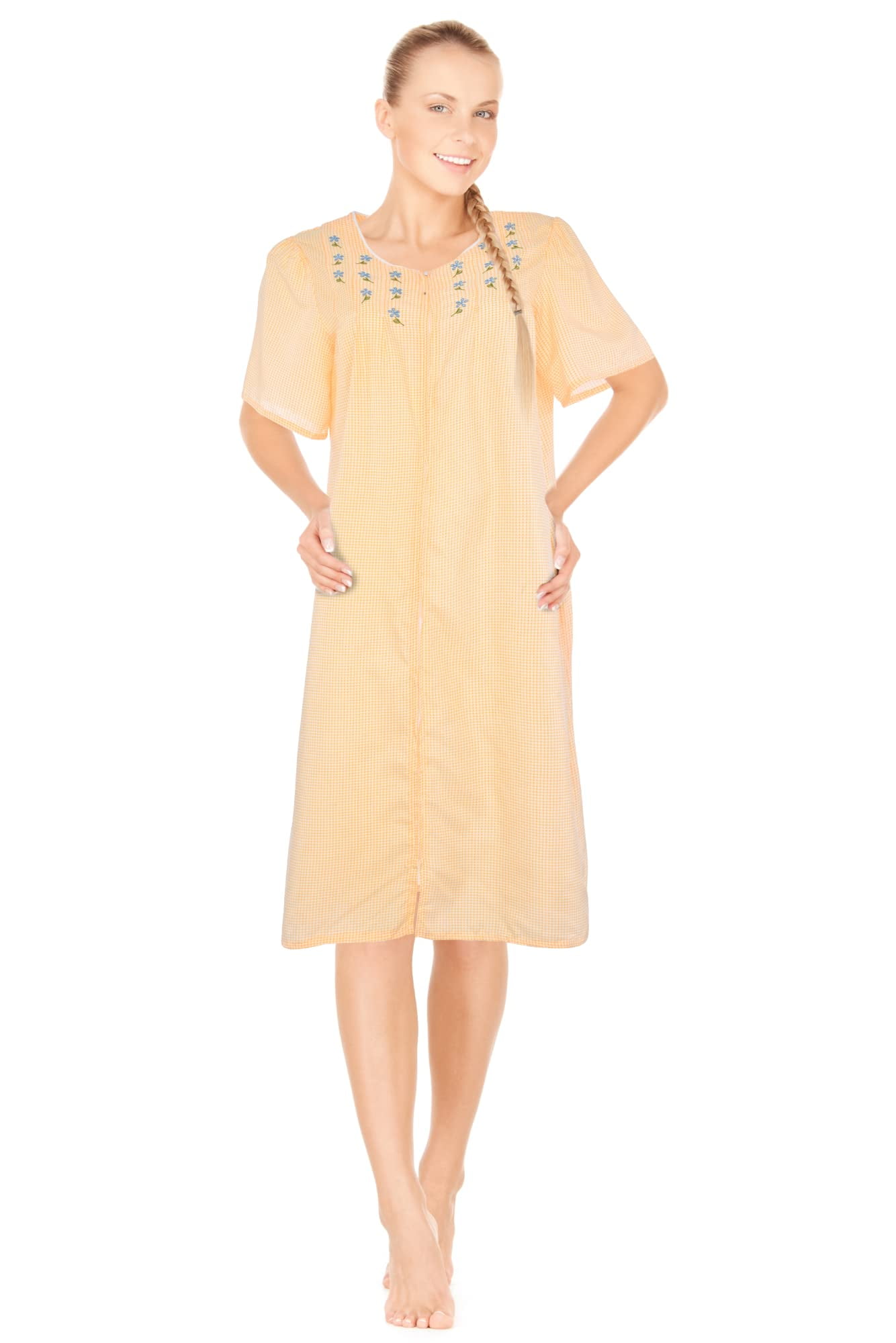 JEFFRICO Womens Dusters For Women Zipper Front Housecoat Lounger Duster ...