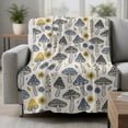 Blue Grey Mushroom Blanket Soft Cozy Warm Throw Blanket for Couch ...