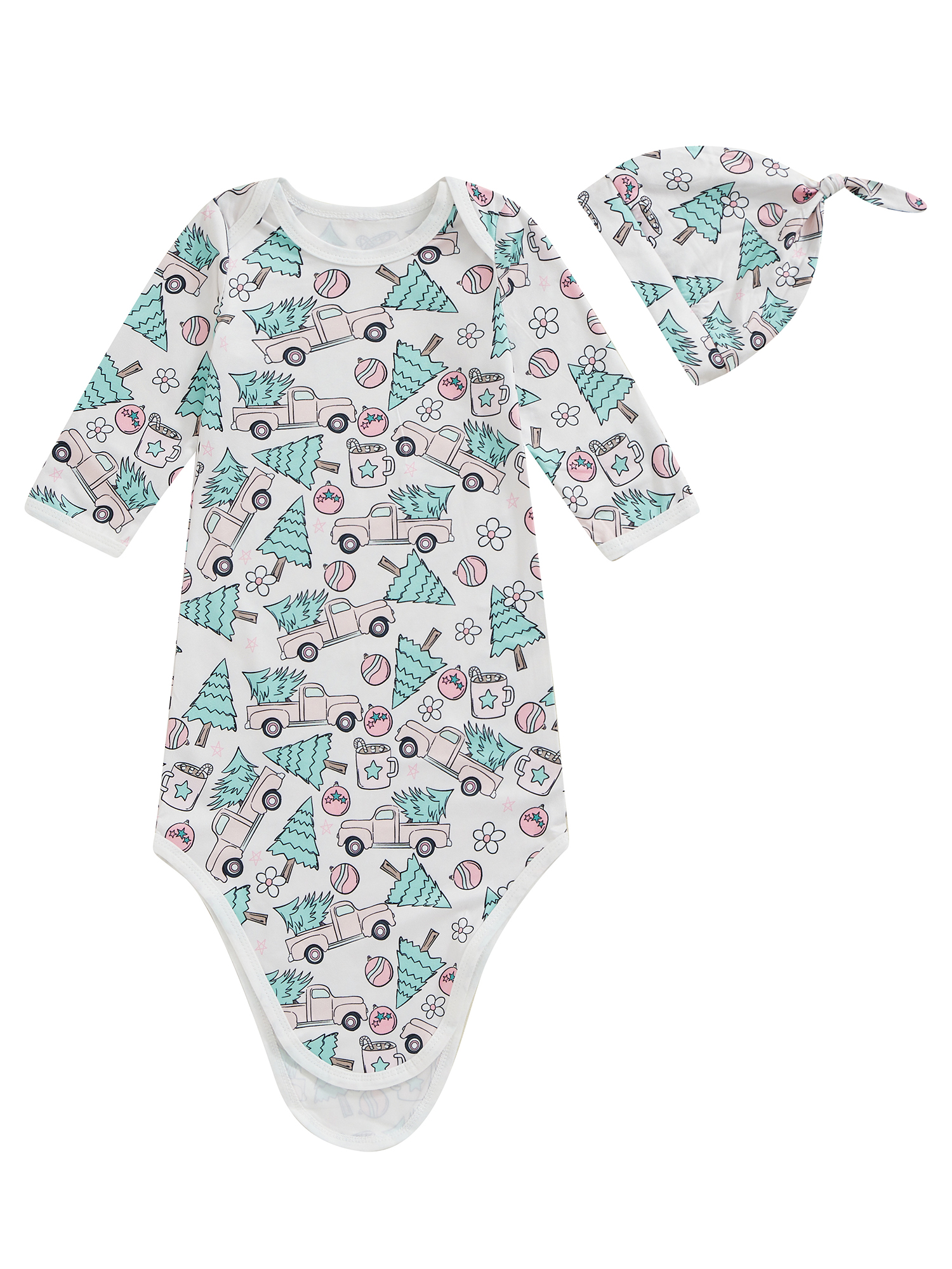 SUNSIOM Baby Girl Sleeping Bag Set, Long Sleeve Crew Neck Bow Cookie ...