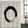Black Circle Shower Curtain for Bathroom, Japanese Style Circle Grey ...