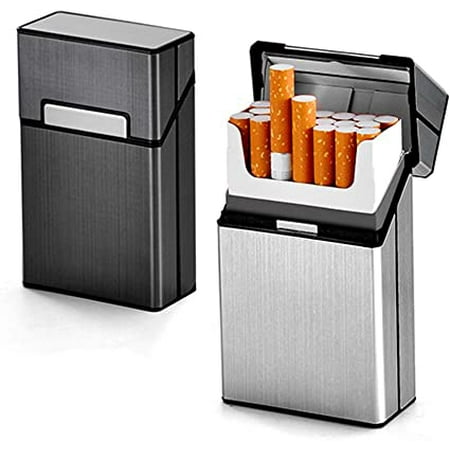 TILIY 2 Pieces Silver Gray Cigarette Case, Cigarette Holder, Anti ...