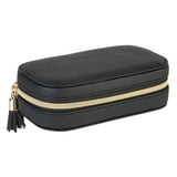 Ruby + Cash Faux Leather Zippered Travel Jewelry Organizer Box in Black ...