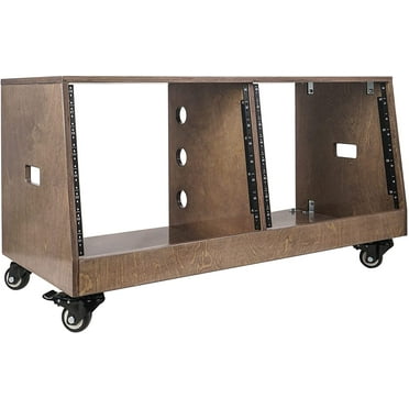 Sound Town DIY Solid Carbonized Bamboo Studio Rack with 11U Slant Mixer ...