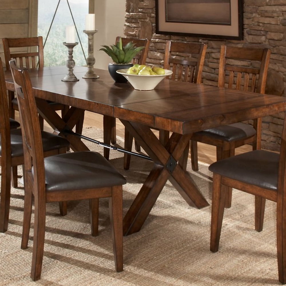 Homelegance Vasquez Rectangular Extension Dining Table w/ X-Shaped Base ...