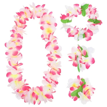 24pcs Leis for Luau Party , Hawaiian Leis Bulk Decorations Silk Flower ...