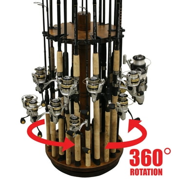 Rush Creek Creations 24 Fishing Rod Round Wood Storage Rack - Walmart.com