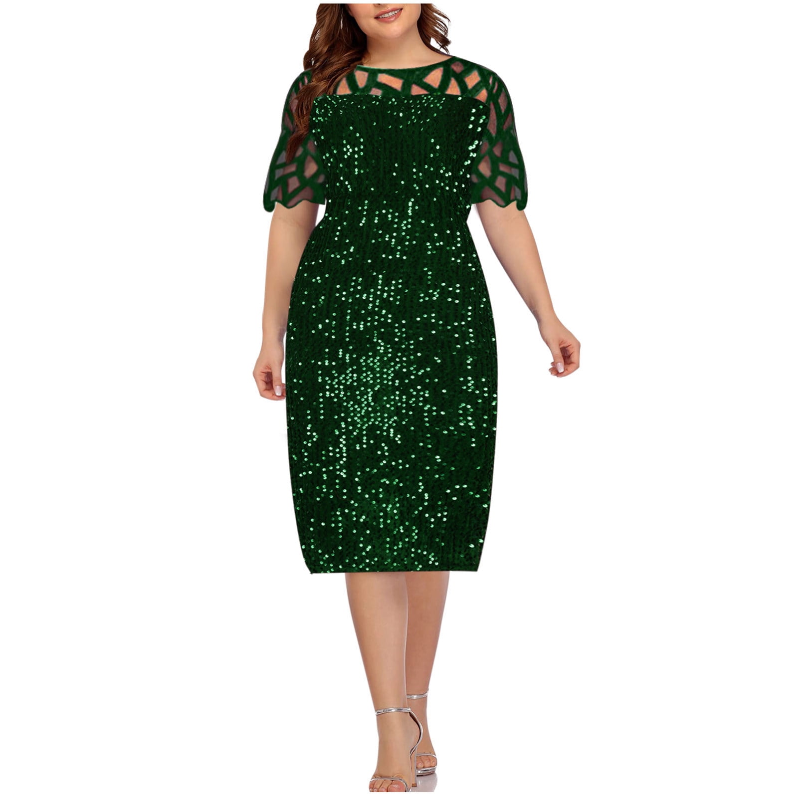 Zvavz Cocktail Dress Plus Size Womens Summer Dress Scooped Neckline Floral Lace Dress Off The