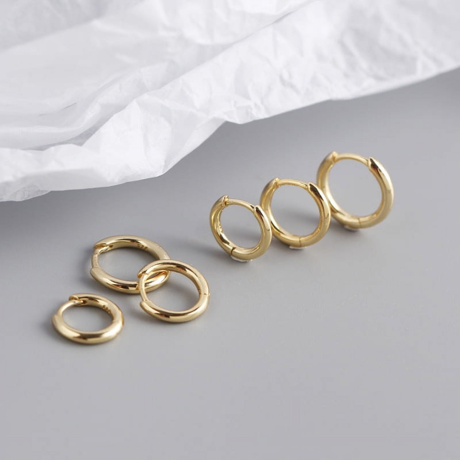 Click here for Nieqiuyun 3 Pair Hoop Earrings  Minimalist Gold Ho... prices