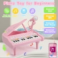 JoyStone Pink Toy Piano for Kids Aged 3-6 with Microphone 24 Keys Music ...