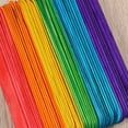 100Pcs Colored Wood Craft Sticks Popsicle Sticks for DIY Crafts ...