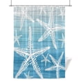Coastal Blue Starfish Bathroom Shower Curtain, Nautical Ocean Summer ...