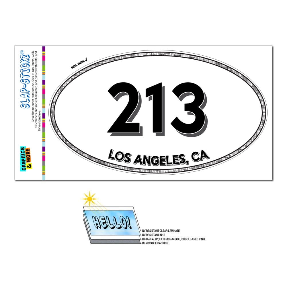 213 - Los Angeles, CA - California - Oval Area Code Sticker - Walmart.com