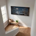 Beach Window Canvas Wall Art - Large Nautical Lighthouse Moon Canvas ...