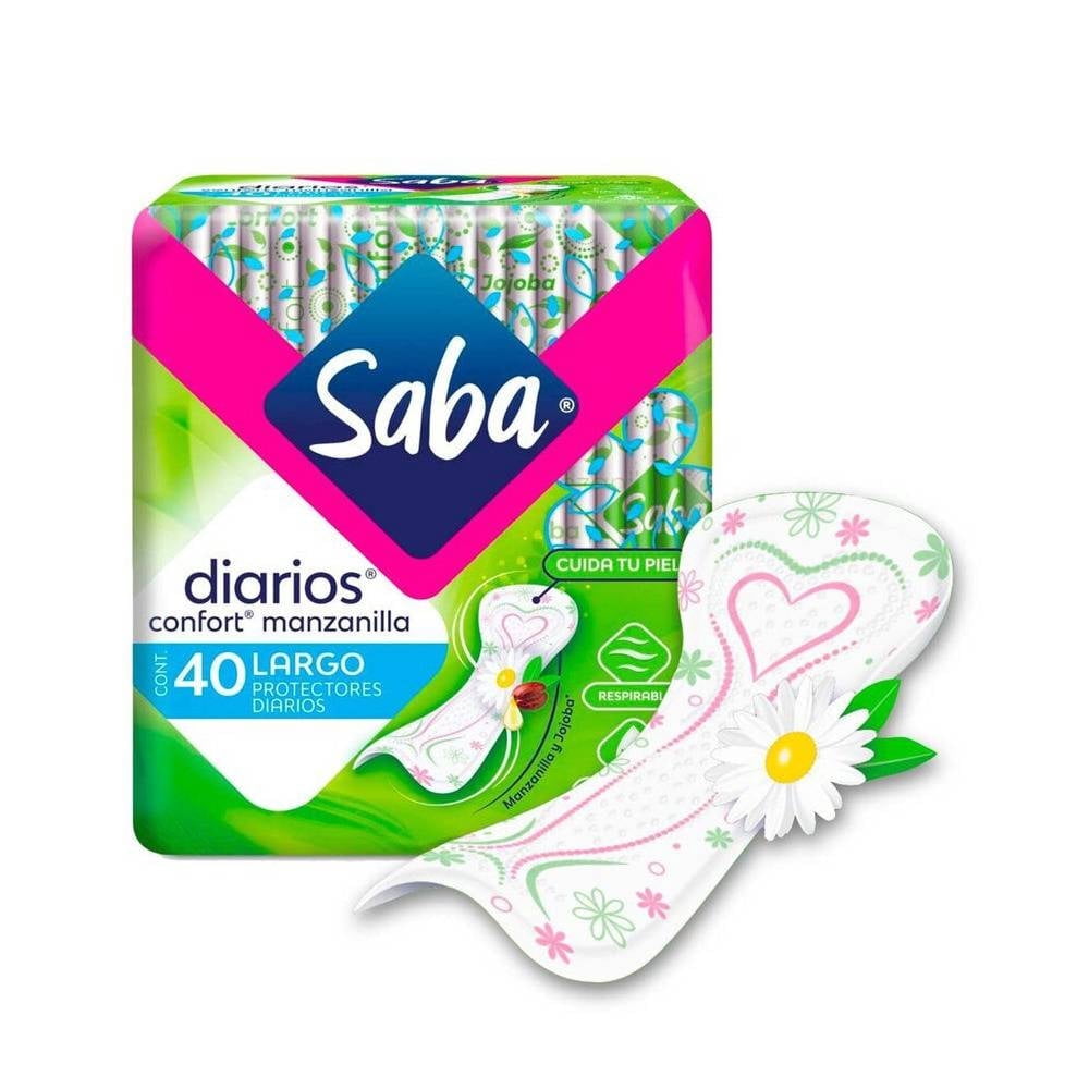 Protectores diarios Saba Confort manzanilla largo 40 pzas | Walmart en ...