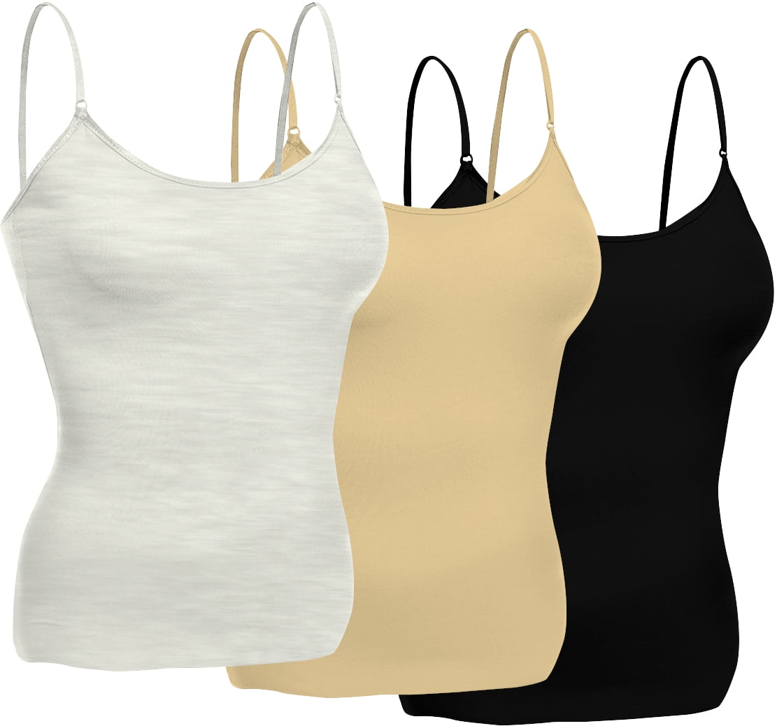 Essential Basic Women Layering Short Cami Adjustable Strap Tank Top ...