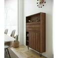 Nexera Slim Secretary Bookcase Desk with Storage, Walnut - Walmart.com
