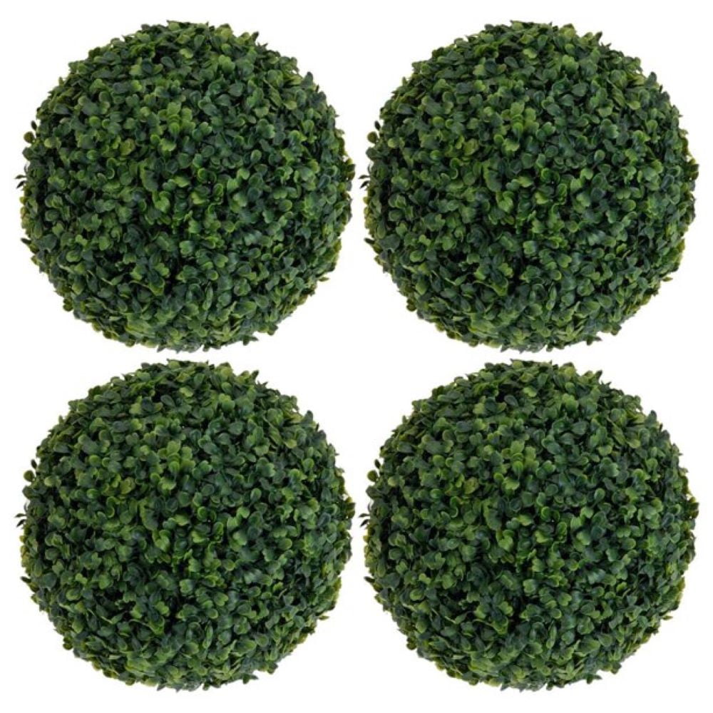 4 Pack 11-inch Artificial Topiary Ball, Faux Boxwood Ball Plants for ...